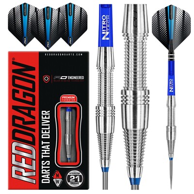 RED DRAGON Scorpions Tungsten Steeltip Darts Set 21g ,23g,25g, Stems ...