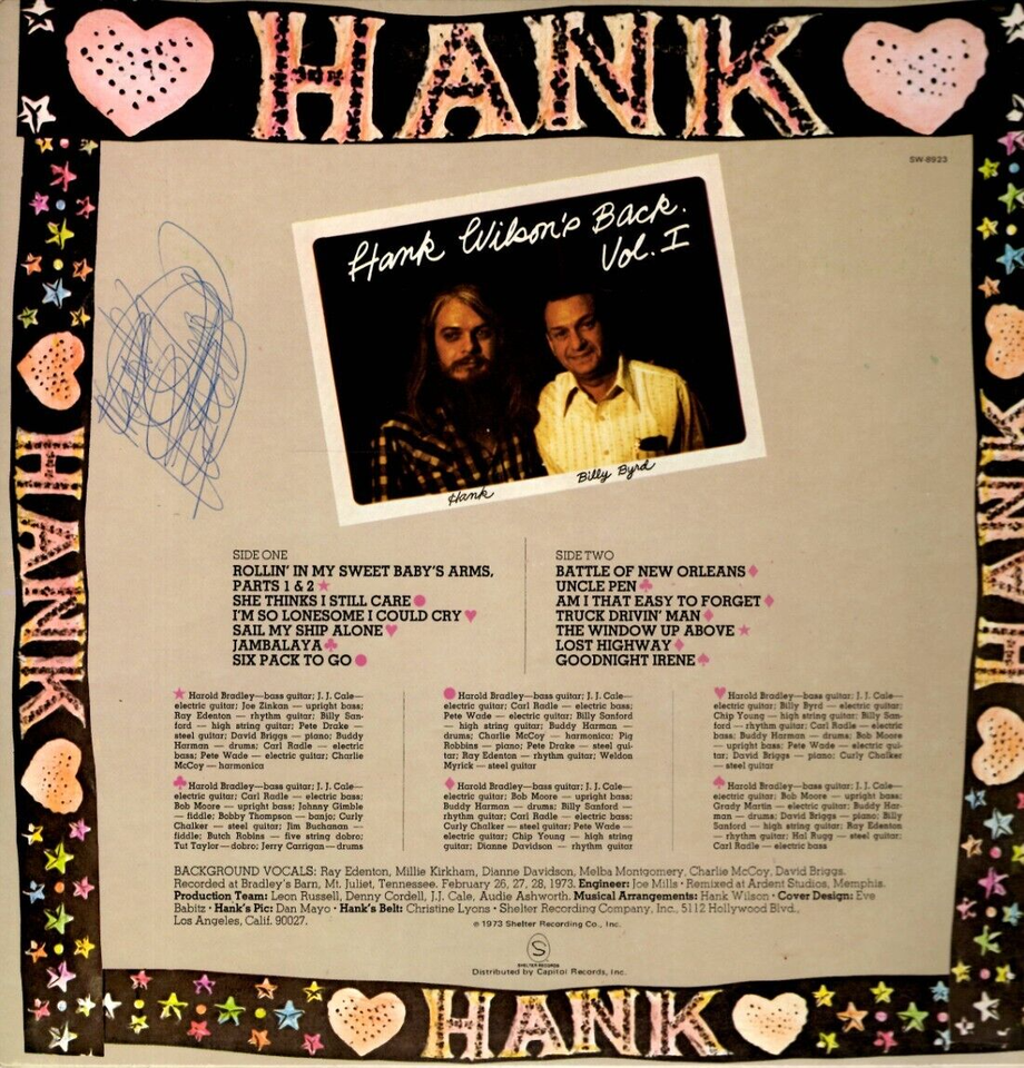 Leon Russell Vinyl LP Shelter 1973, SW-8923, Hank Wilson's Back Vol. 1 ...