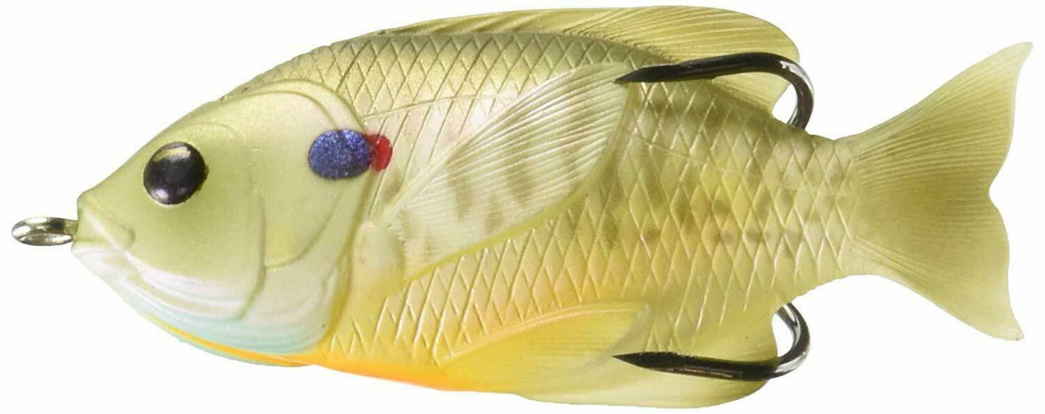(LOT OF 2) LIVETARGET SUNFISH 3.5" 5/8OZ TOPWATER LURES - NATURAL/GREEN ...