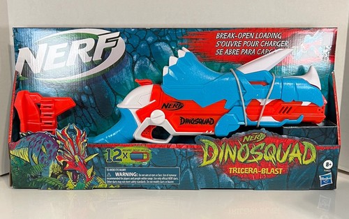 Nerf DinoSquad Tricera-blast Blaster, Break-Open 3-Dart Loading, 12 ...