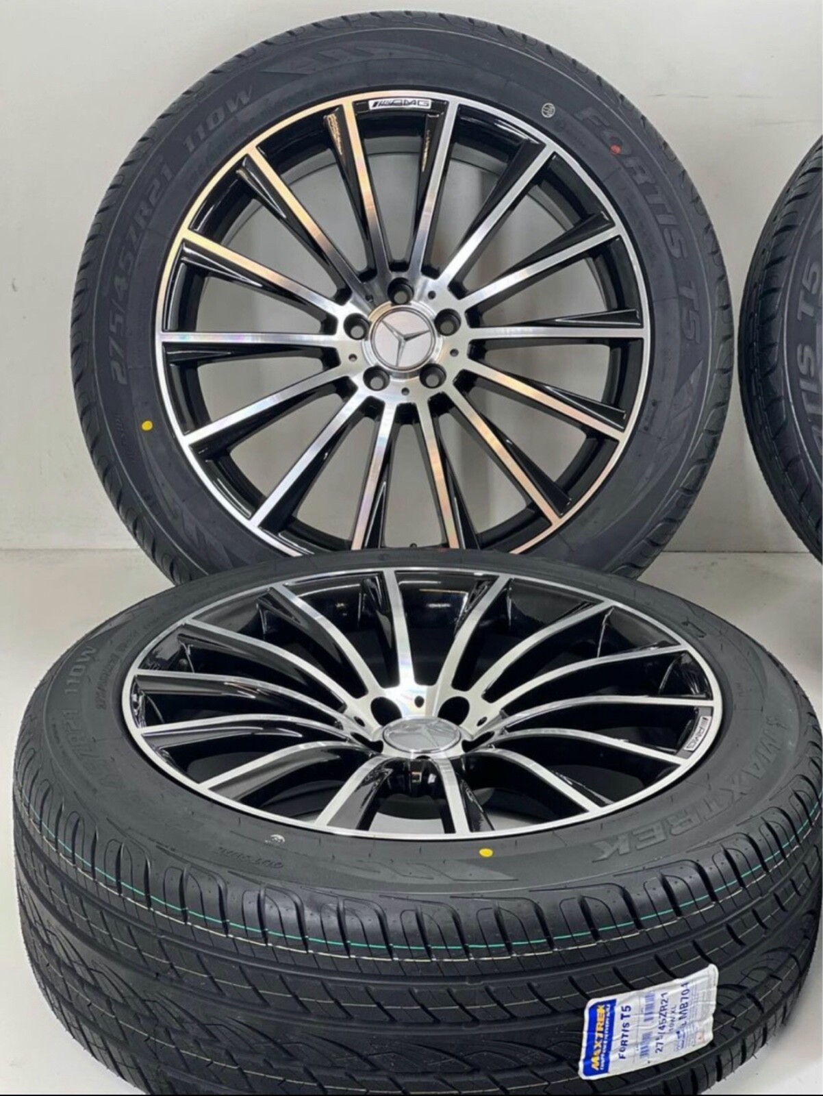 21" Mercedes GLE53 GLE43 GLS AMG Black Wheels Rims Tires Machine and ...