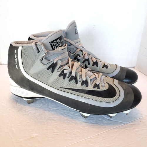 Nike BSBL Huarache Mens Baseball Cleats Size 12 Gray White Black Barely ...