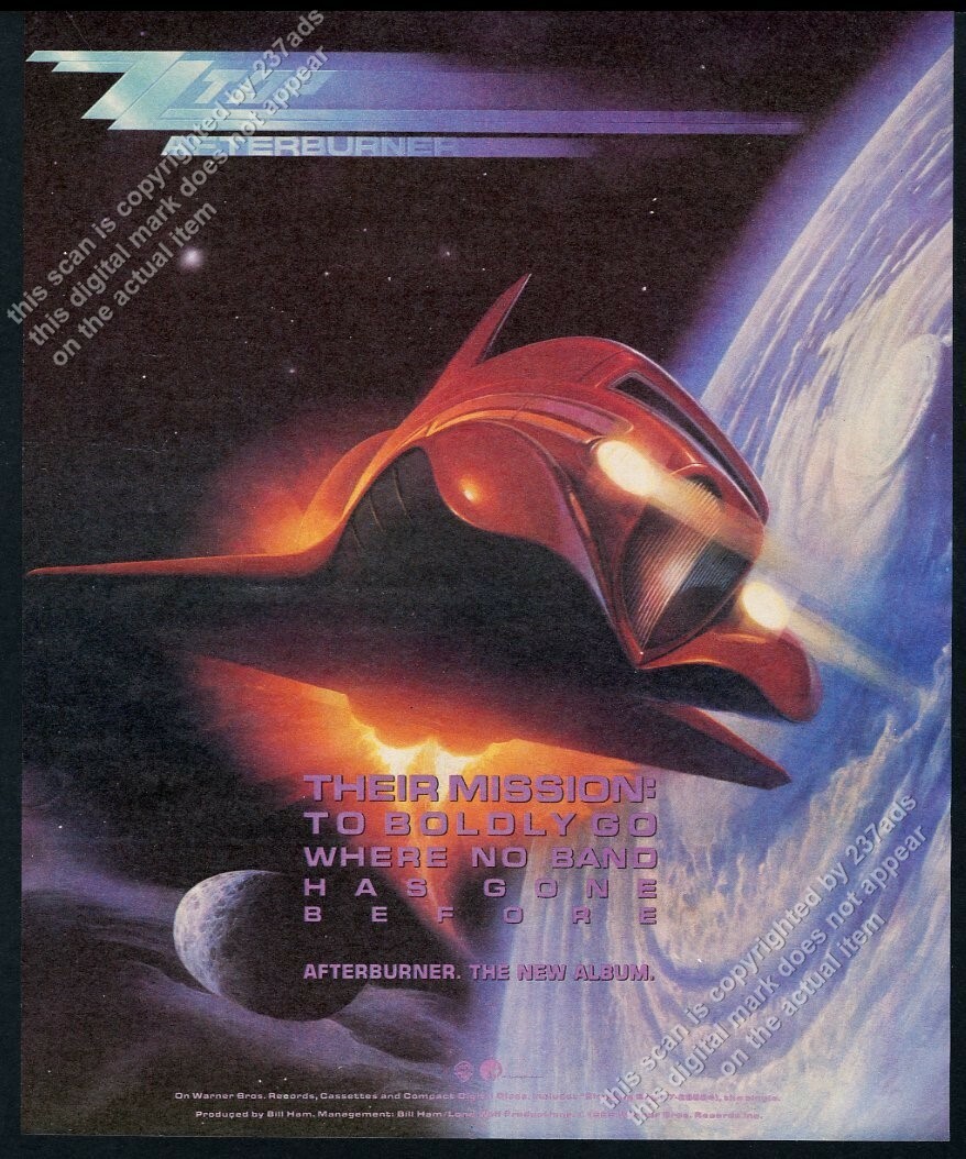 Zz Top Afterburner Album Cover ZZ TOP: Afterburner LP 1985. Check The