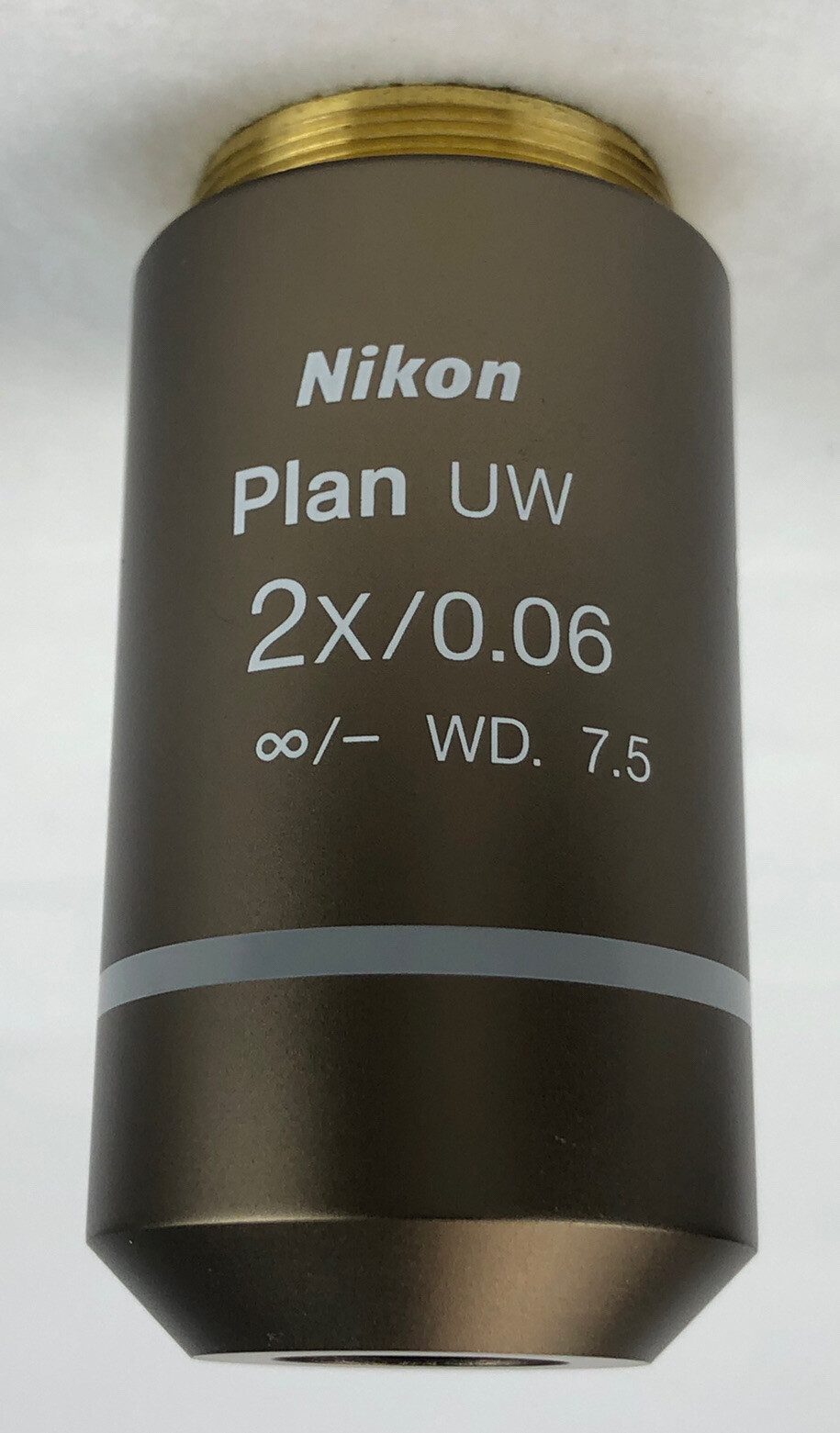 Nikon CFI Plan UW 2X/0.06 WD 7.5 Microscope Objective M25 Thread 105% ...