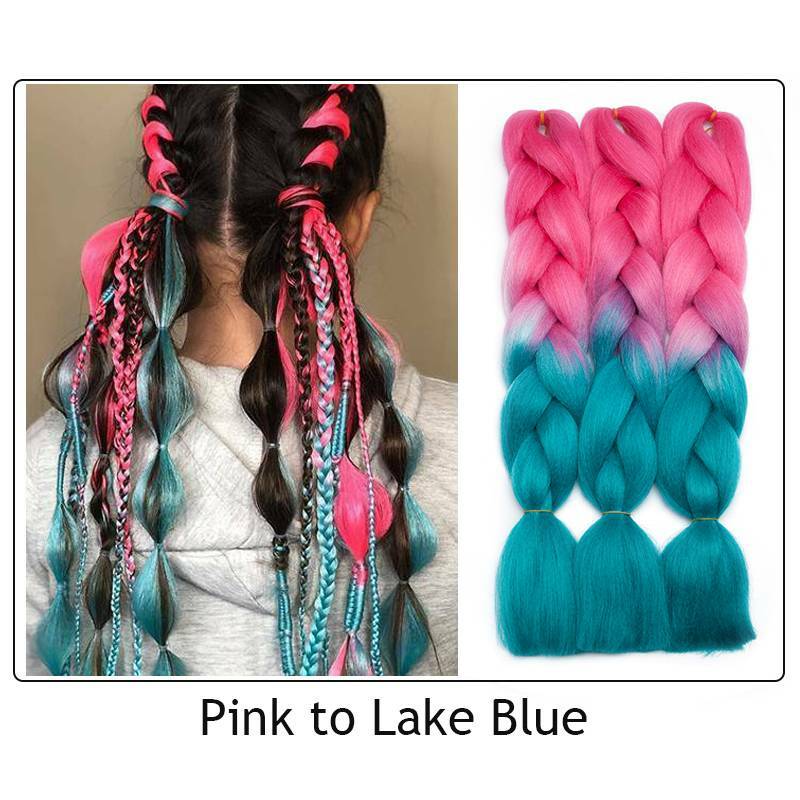 Rainbow Ombre Jumbo Braiding Braids Long Afro Box Crochet Braids Hair ...