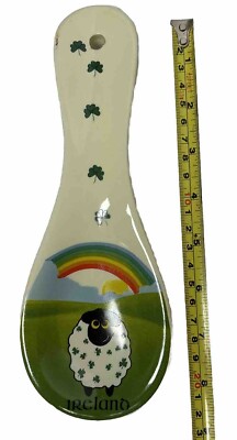 IRISH IRELAND SPOON REST 9" THE IRISH SHAMROCK. CLOVER BLACK SHEEP. | eBay