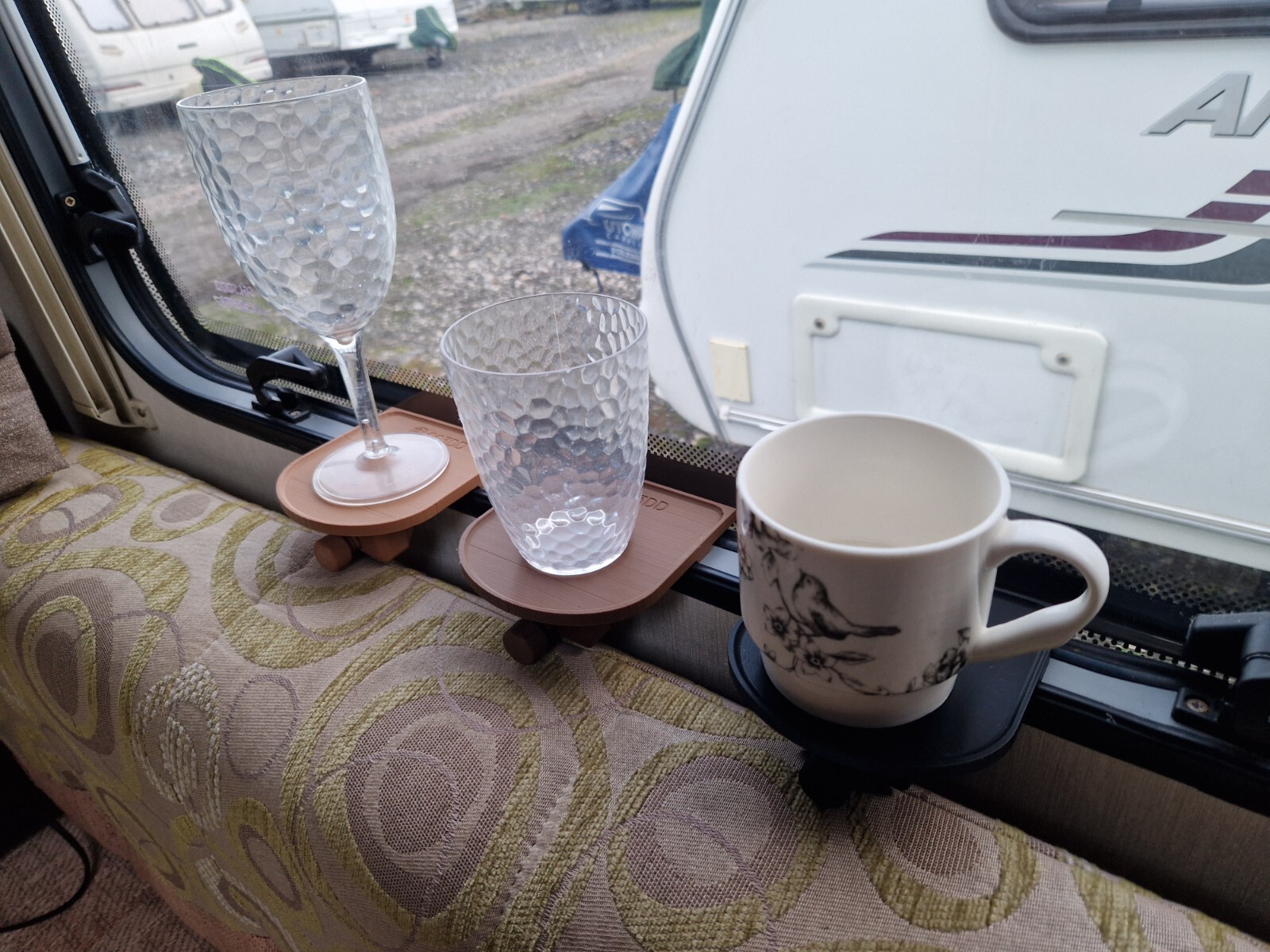 Caravan Window Frame Mounted Cup / Glass Holder / Tray | eBay