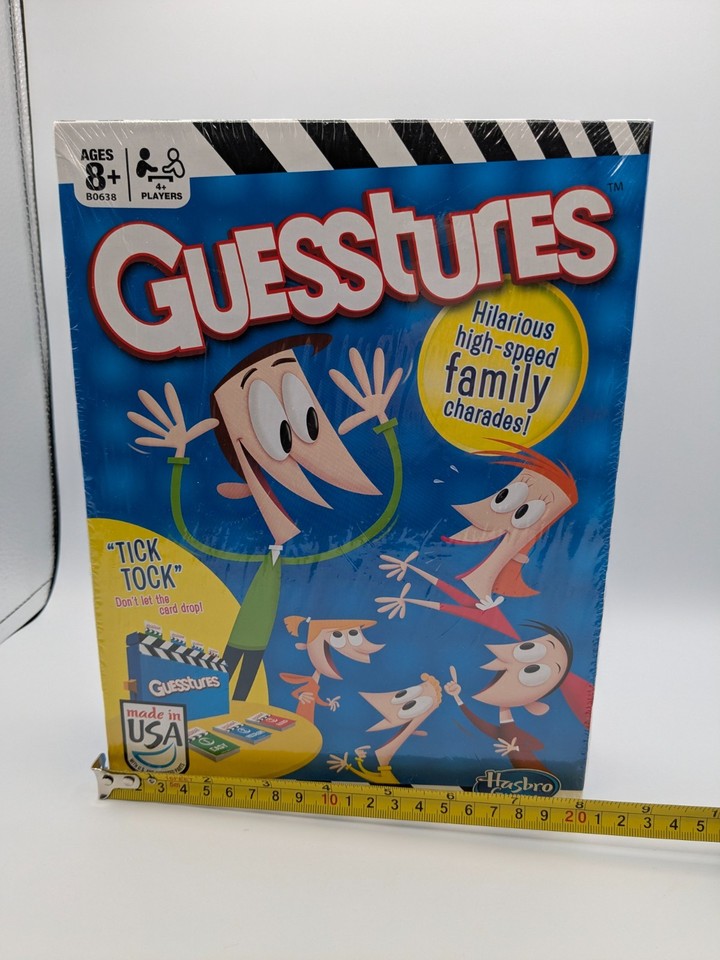 Hasbro Guesstures Family Game, New Sealed, Ages 8+, Fast-Paced Charades ...