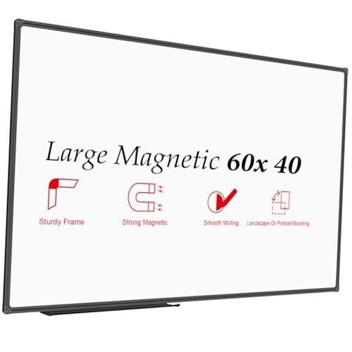 Large Magnetic White Board, Dry Erase Board Aluminum Frame 60 x 40 Inch ...
