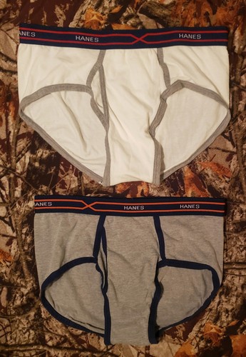 Lot of 2 Vintage Hanes Men's X-Temp Ringer Briefs Underwear White Gray ...