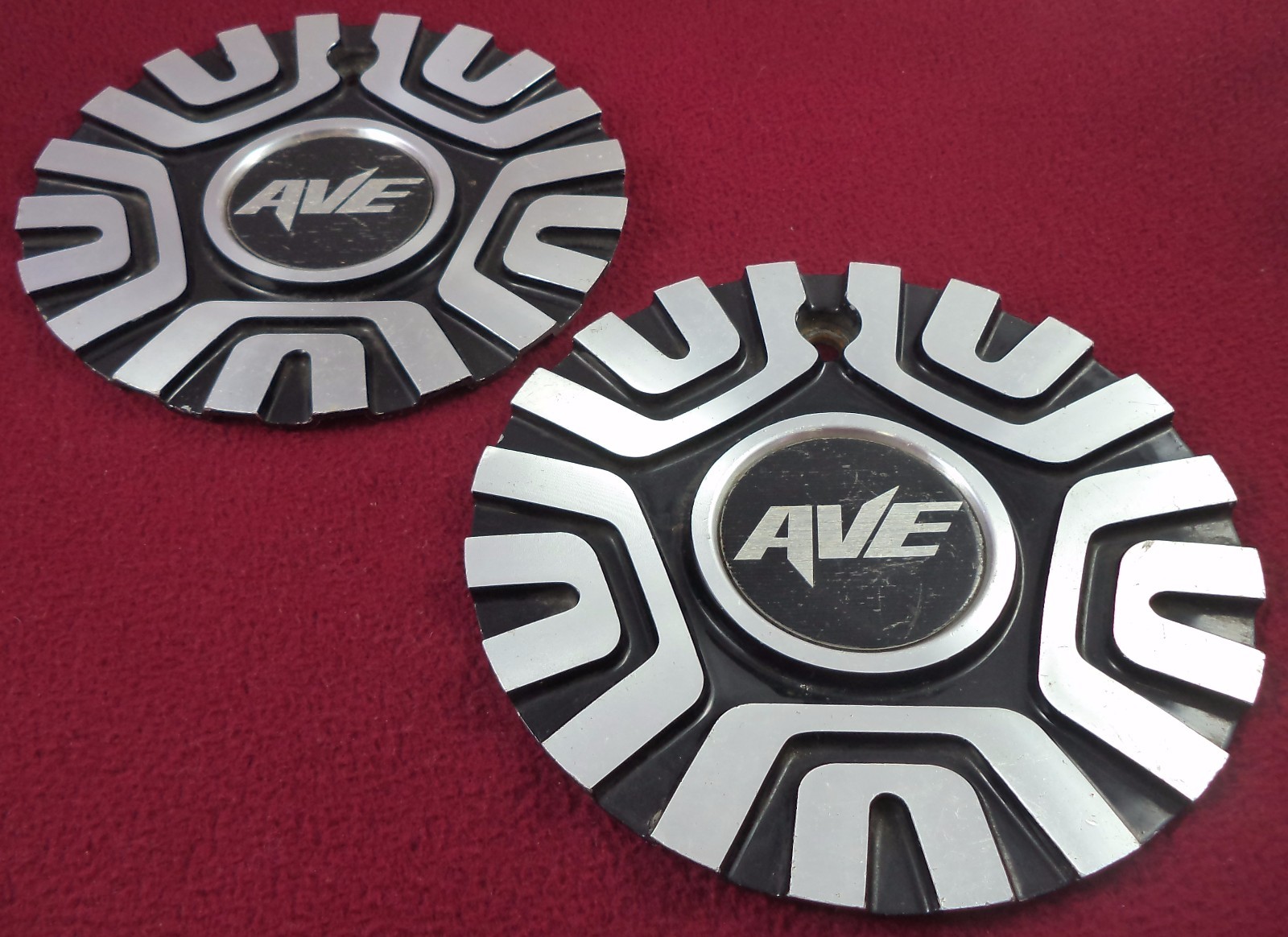 AVE by MKW Wheels Silver / Black Metal Custom Wheel Center Caps Set of ...