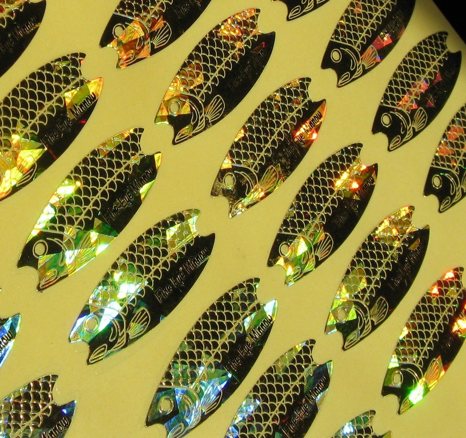 Holographic Fire Eye Minnow Replacement Decals Size 3.5-4.5 Lot of 120 ...