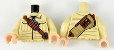 LEGO Minifigure Torso Tan Shoulder Belts Rifle Case Ammo Jurassic ...