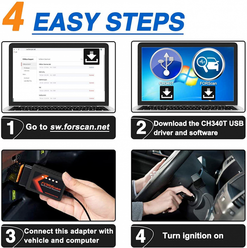 [FORScan Pro] FORScan ELM327 OBD2 Adapter Compatible with F150 F250 and ...
