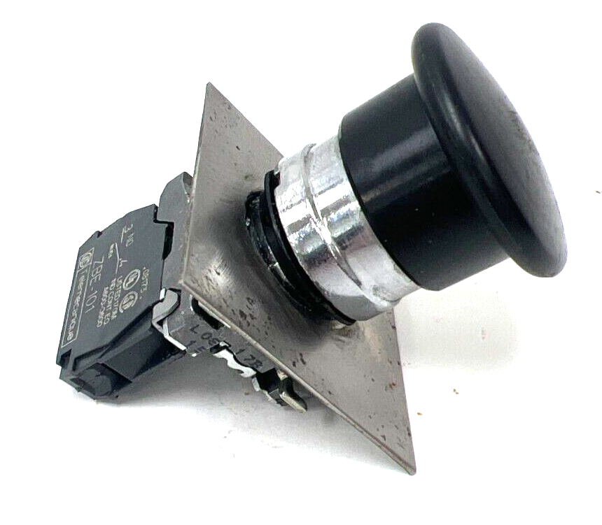 TELEMECANIQUE BLACK MUSHROOM PUSHBUTTON WITH ZBE-101 CONTACT BLOCK | eBay