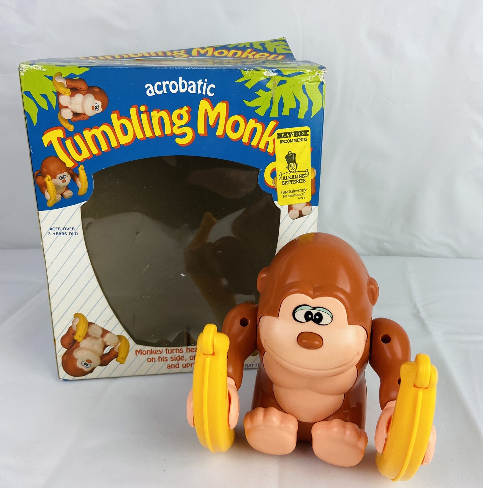 Vintage Toy Monkey Battery Operated Acrobatic Tumbling ILLCO Parts ...