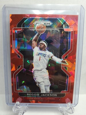 2021-22 Panini Prizm Reggie Jackson Los Angeles Clippers Red Cracked ...