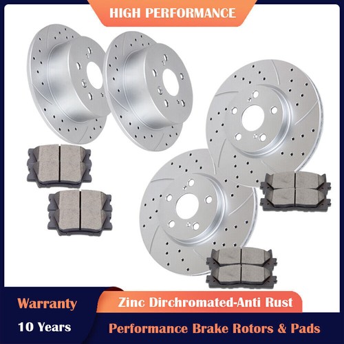 Front Rear Rotors Discs and Brake Pads Kits for Toyota Camry Avalon ...