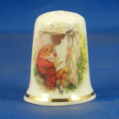 Birchcroft China Thimble -- Beatrix Potter - Jeremy Fisher - Free Gift ...