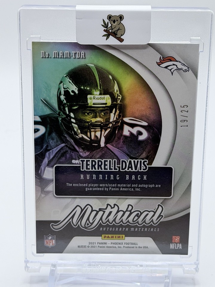 sports trading card singles Terrell Davis Autographed 19/25 Relic 2021 ...