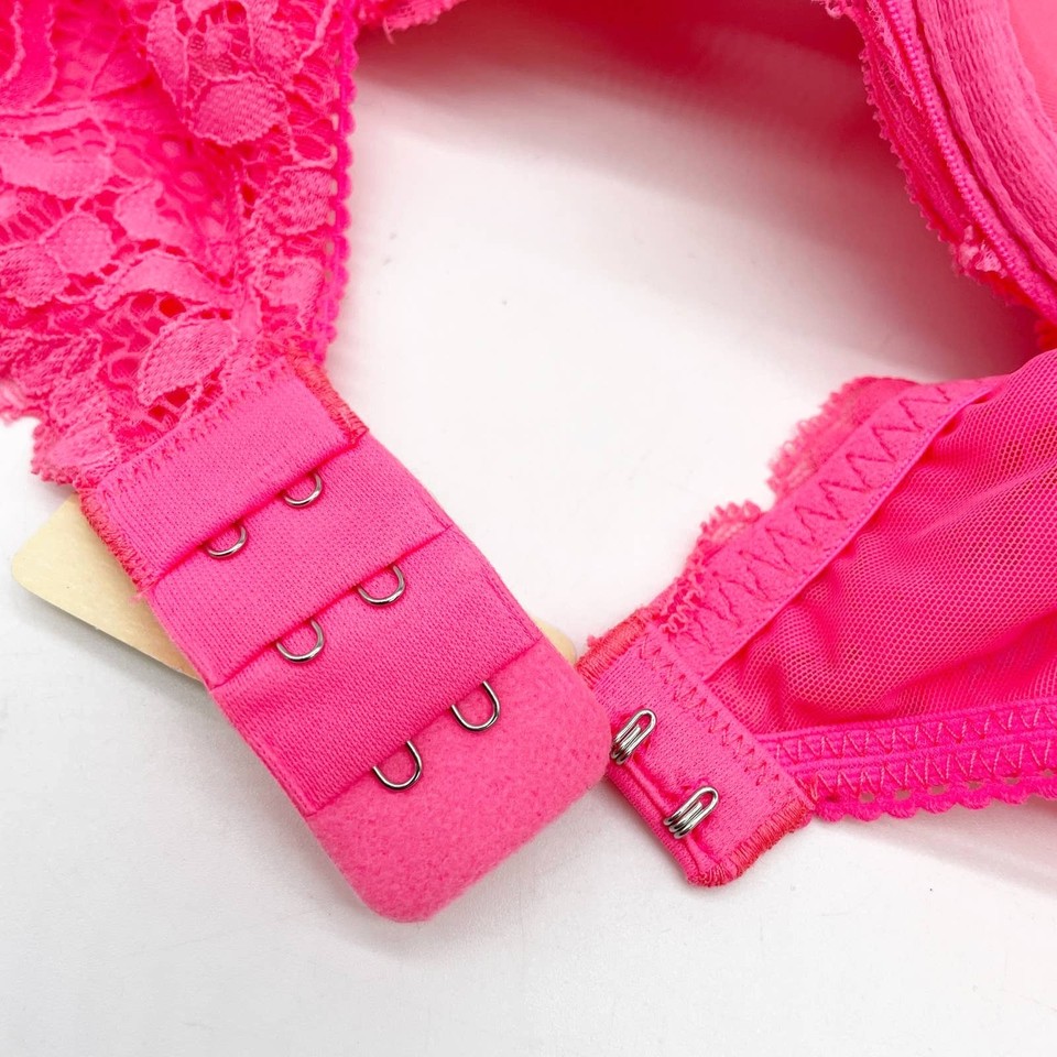 Aerie Reese Underwire Bra Size 32B Lace Molded Lingerie Pink Coquette ...