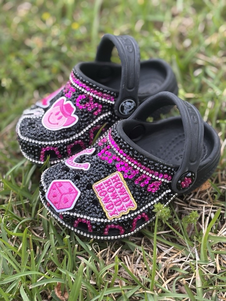 Crocs Baby Croc Boots On The Ground Custom Blinged Crocs Clogs Toddler ...