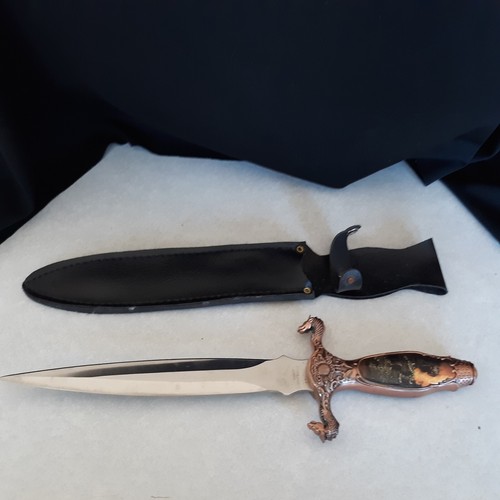 Vintage Large Heavy DRAGON HILT KNIFE 14 1/2" Manufacture Mark Sword ...