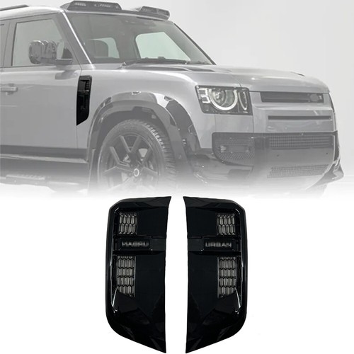 Glossy Black Side Fender Vent Wing Cover Fits for LR Defender 130 2023 ...