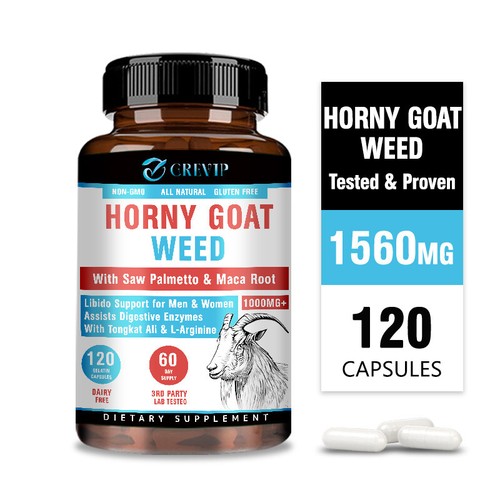 Horny Goat Weed 1560mg - Testosterone Booster, Male Enhancement ...