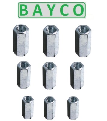 DEEP NUTS LONG NUTS ZINC ALLTHREAD CONNECTORS M3, M4, M5, M6, M8, M10 ...