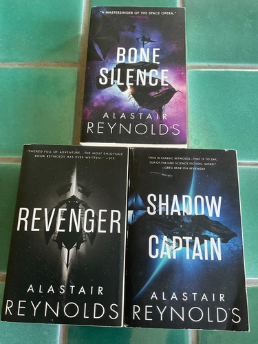 Alastair Reynolds REVENGER series 1-3 Shadow Captain, BONE SILENCE pb ...