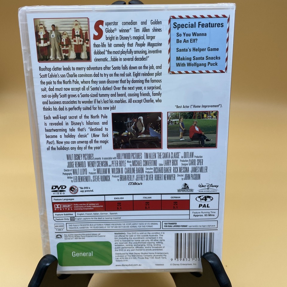 The Santa Clause DVD Tim Allen Disney R4 Brand New & Sealed xmas ...