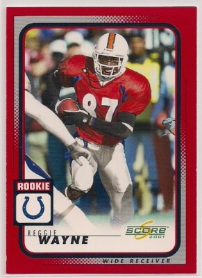 2001 REGGIE WAYNE SCORE SP #301 ROOKIE MIAMI HURRICANES INDIANAPOLIS ...