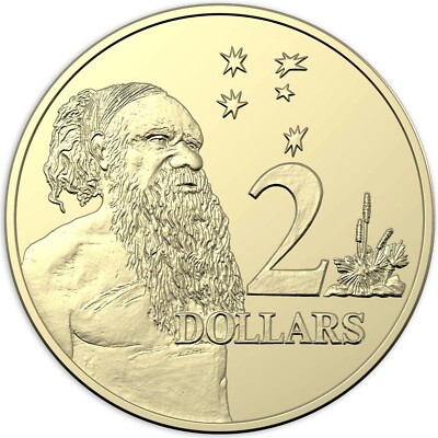 1998 Australian $2 Two Dollar Aboriginal Elder-Low Mintage Good Con ...