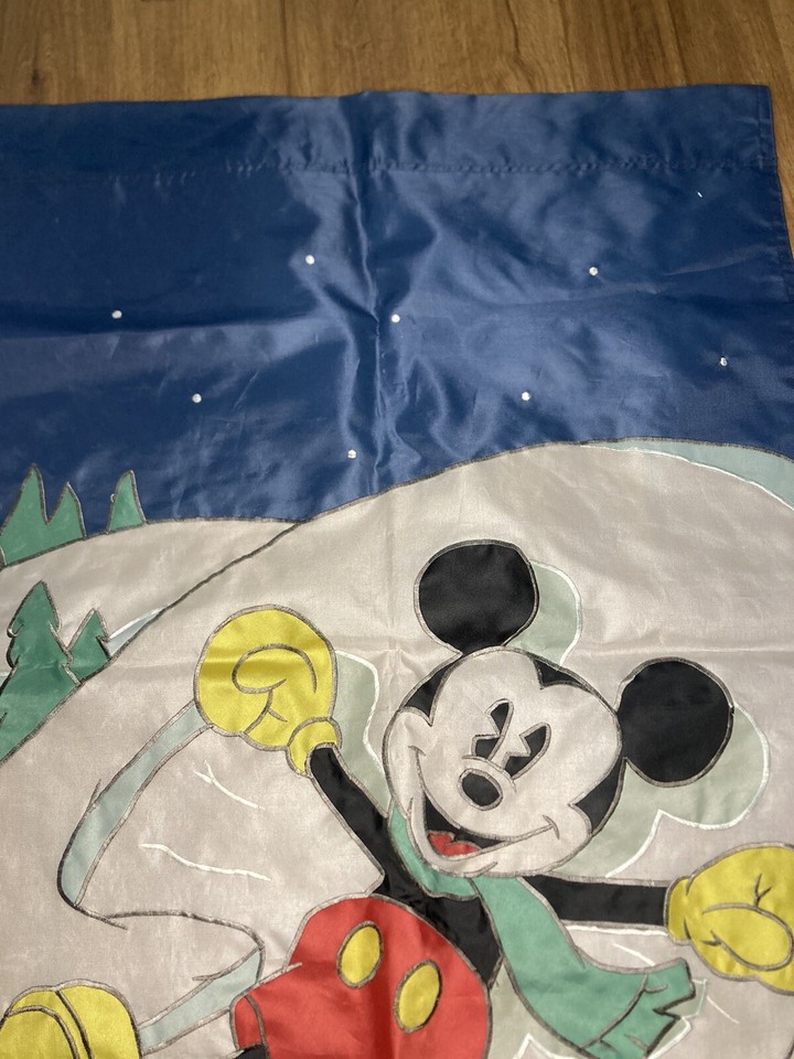 RARE! Disney Mickey Mouse Winter Snow Angel Nylon House Flag 43x27 | eBay