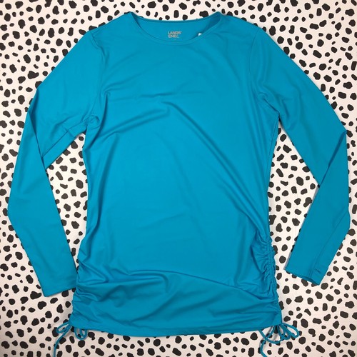 Lands End Women's Rash Guard Long Sleeve Adjustable SWIM Sun Shirt ...