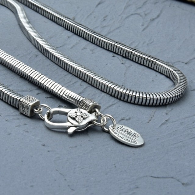 A25 Snake Chain Buddhist Vajra 4 MM Silver 925 Length Selectable | eBay ...