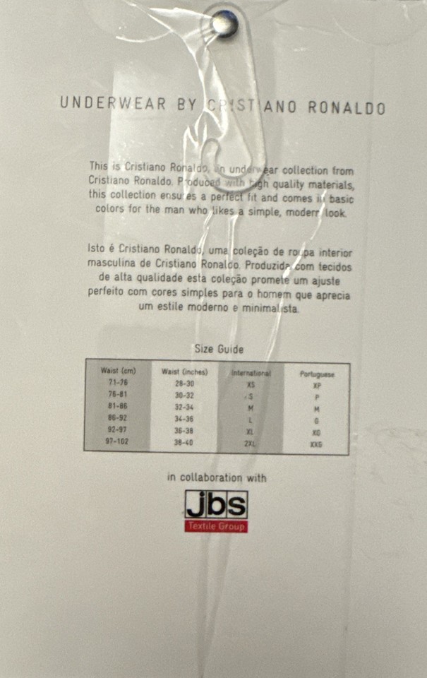 Cristiano Ronaldo CR7 3 Pack Briefs Underwear White Men's Size Large | eBay