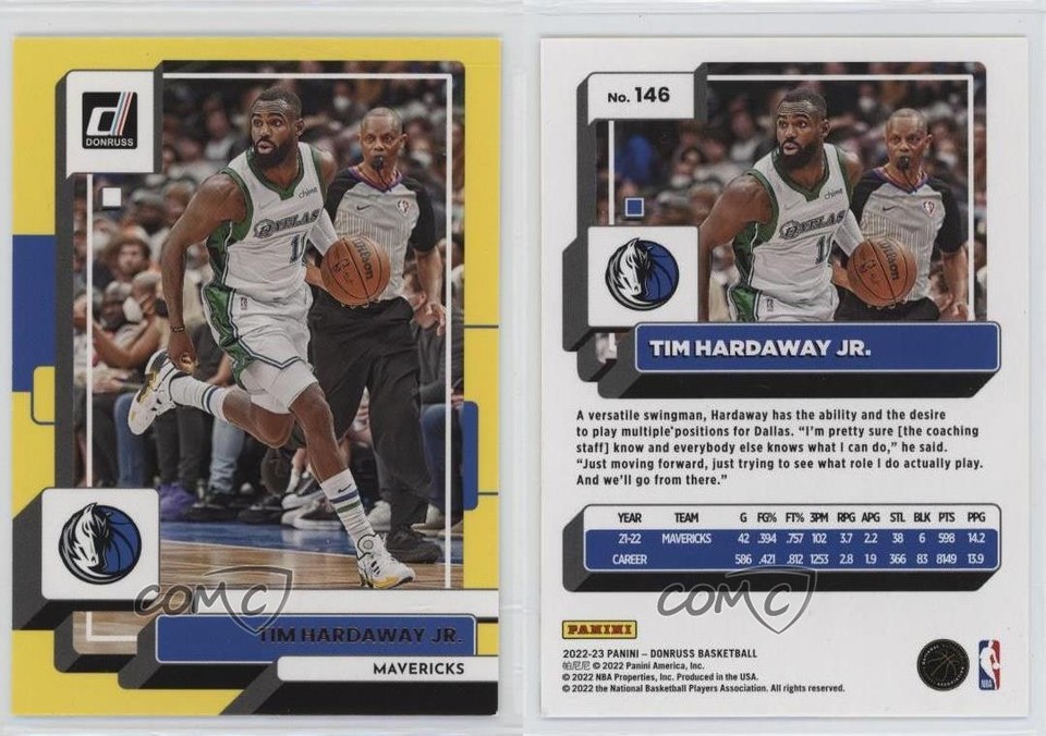 2022-23 Panini Donruss Yellow Flood Tim Hardaway Jr #146 f9p | eBay