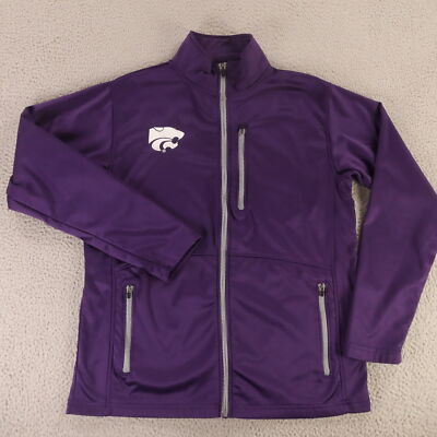 Kansas State Wildcats Jacket Mens M Purple Full Zip Pockets Track Mock ...