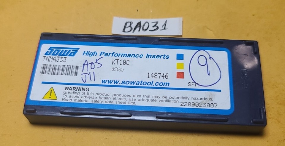 SOWA TNMA333 KT10C INSERTS 9 PCS | eBay