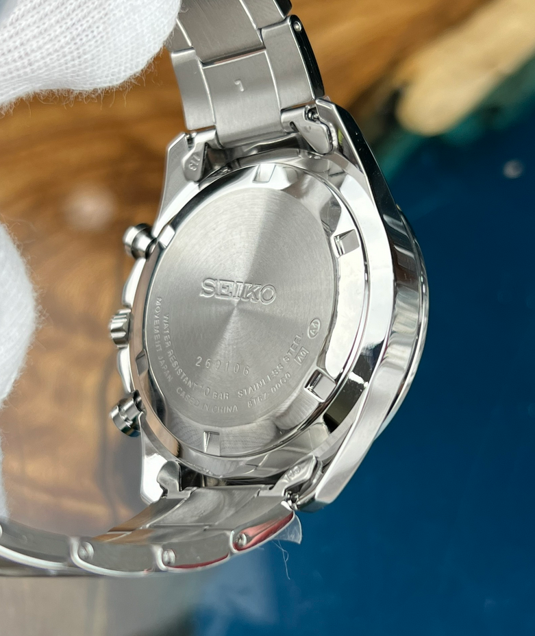 Seiko Spirit SBTR005 Black Dial Chronograph Stainless Steel Men's Watch | eBay