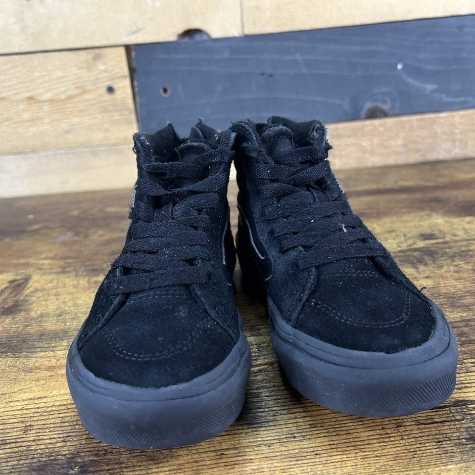 Vans 721356 Black/Black High Tops Youth Size 11 - Zipper Back | eBay