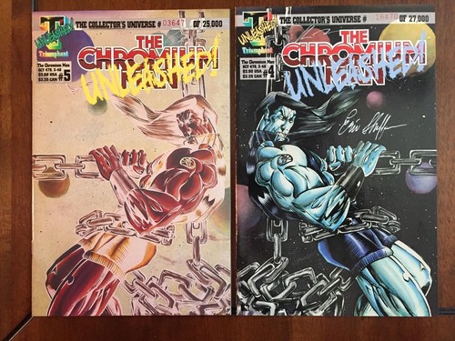 1993 Triumphant,"The Chromium Man", #4 & #5, signed, Post & Shefferman ...