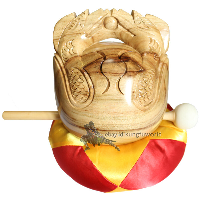 6" Buddhist Monks Natural Color Wooden Fish Mokugyo Temple Block Zen ...