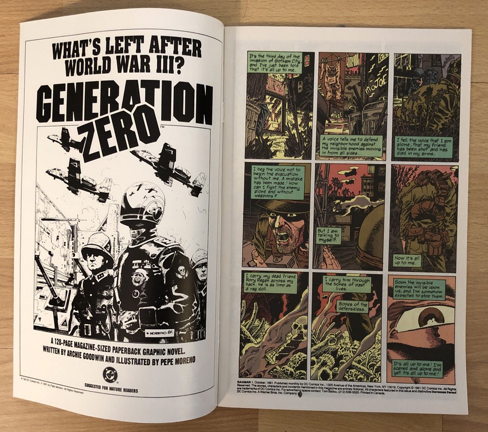 1991 Ragman #1 Robert Loren Fleming Story, Pat Broderick Art; 1st Rory ...