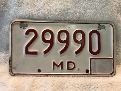 Vintage 1980 Maryland Motorcycle License Plate | eBay
