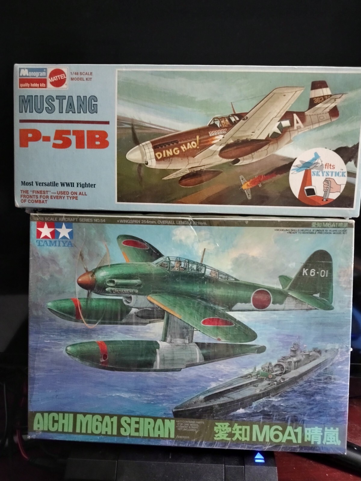 2 1/48 airplane models:MUSTANG P-51 N.O.S. And AICHI M6A1 SEIRAN FLOAT ...