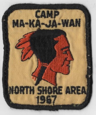 1967 Camp Ma-Ka-Ja-Wan North Shore Area BSA Patch BLACK Bdr. (SEWN ...