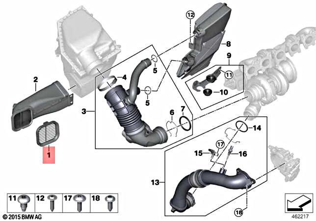 Genuine BMW G11 G12 G14 G15 G16 G30 G31 G32 G38 518d INTAKE GRILL ...
